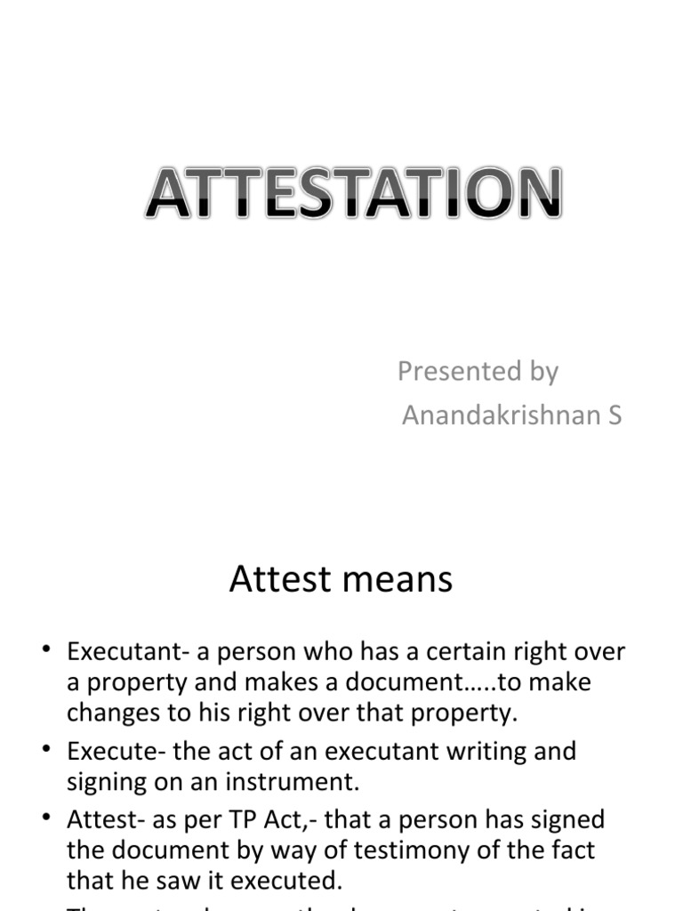 Attestation | PDF | Witness | Deed