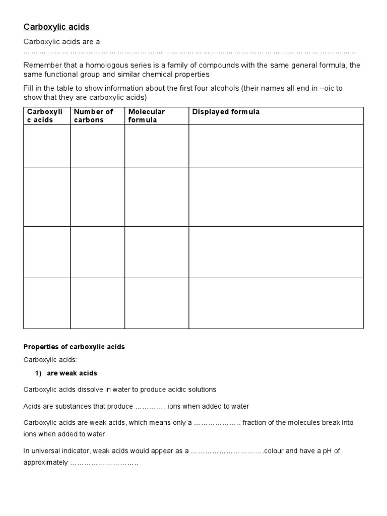 Carboxylic Acids and Esters Notes | PDF | Foreign Language Studies ...