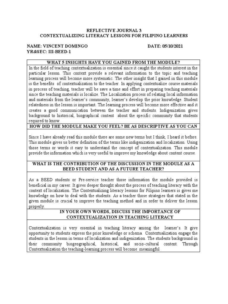 RJ3 | PDF | Literacy | Learning