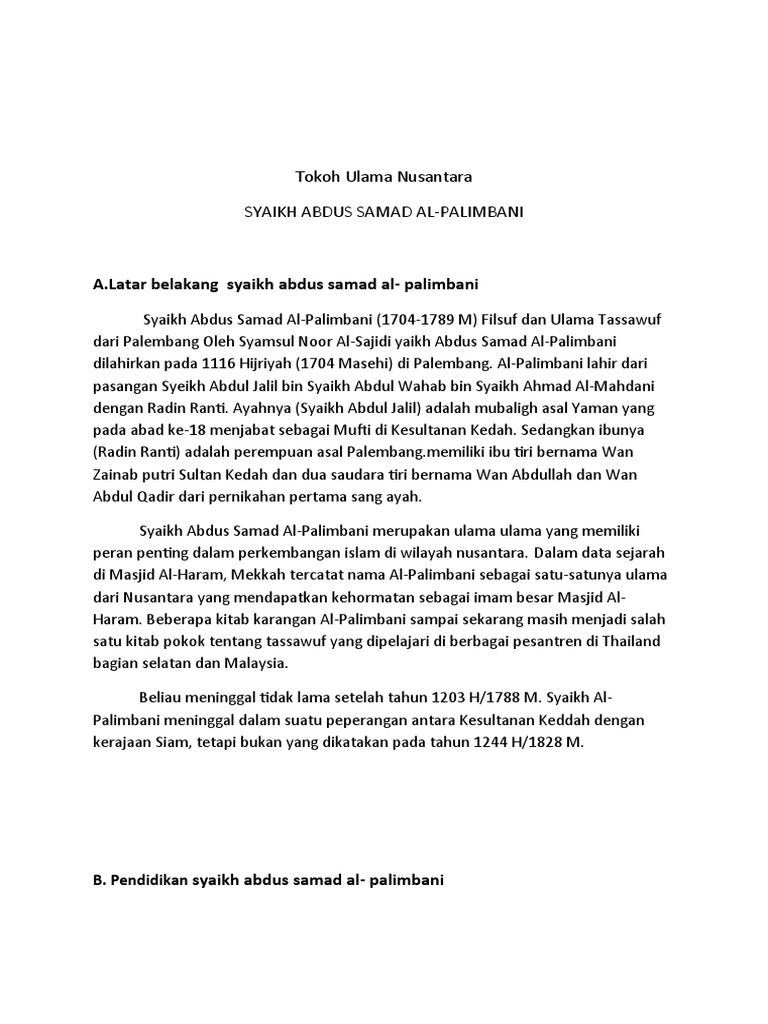 Syaikh Abdus Samad | PDF | Agama & Spiritualitas