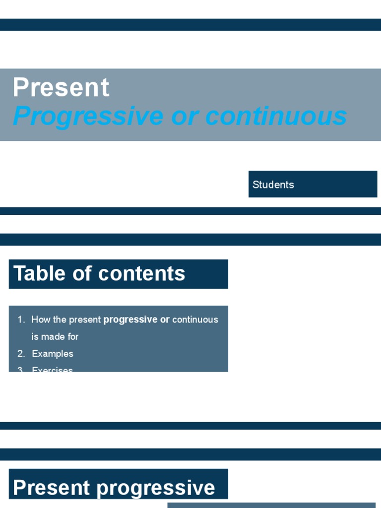 Present Progressive | PDF | Verb