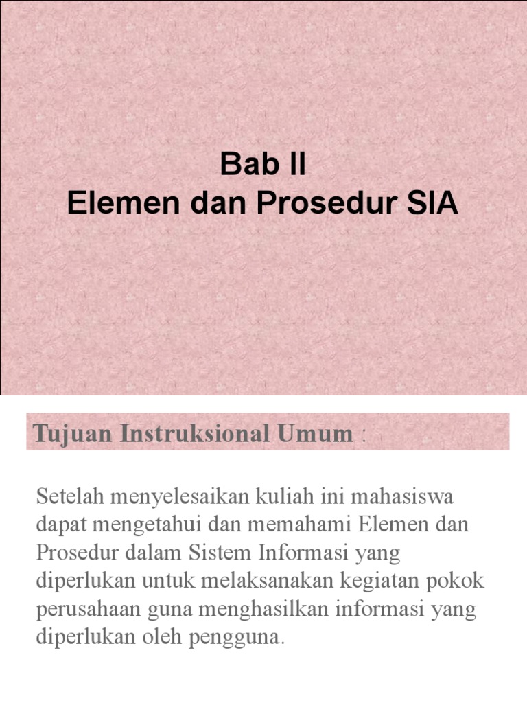 2a. Elemen Dan Prosedur Sia | PDF