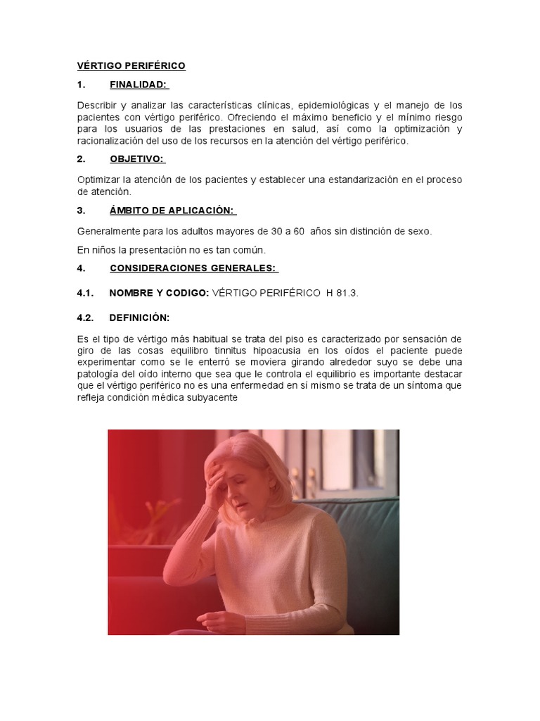 Vertigo Periferico Pdf Vértigo La Enfermedad De Meniere
