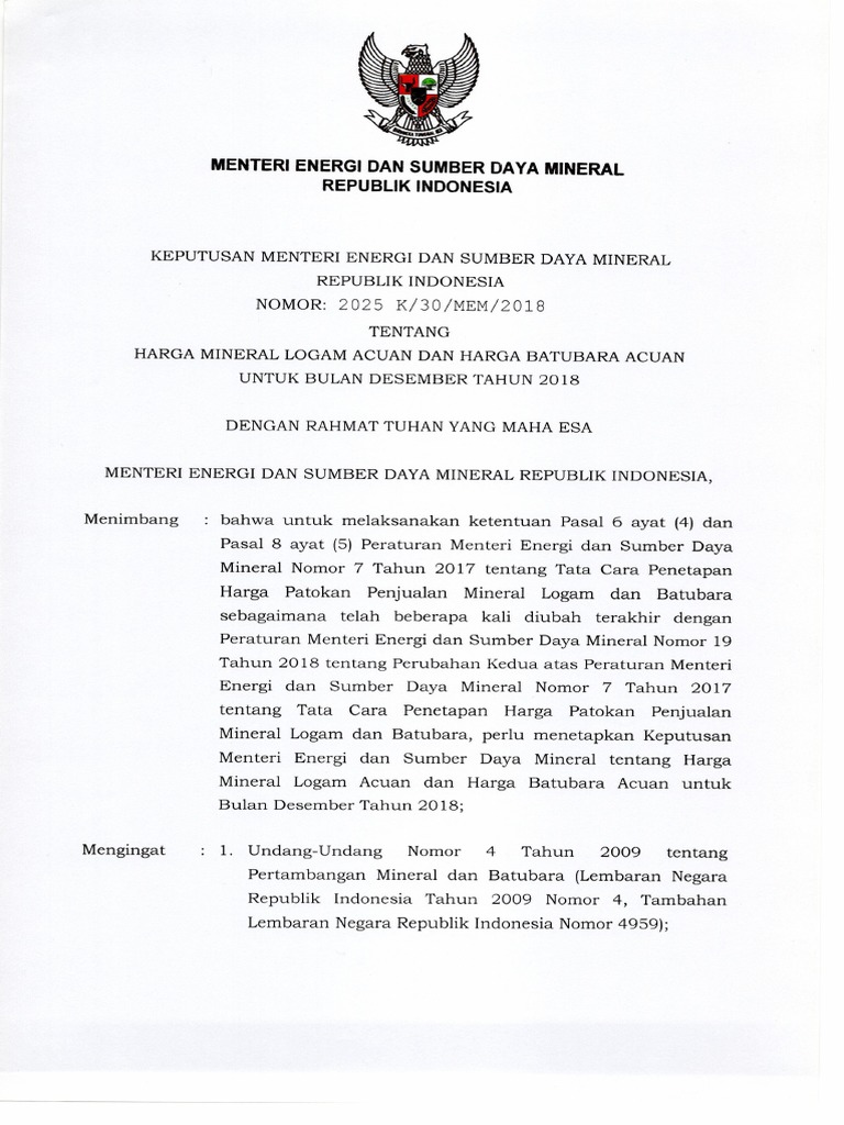 Kepmen-esdm-2025-Thn 2018 | PDF