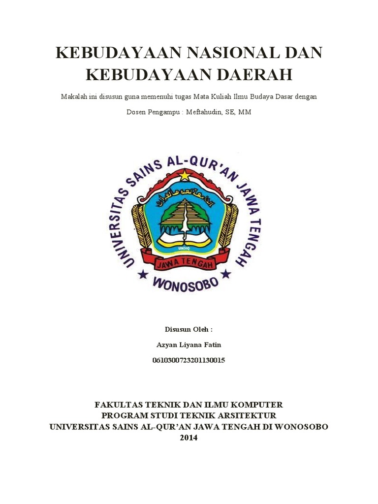 Kebudayaan Nasional dan Daerah Indonesia | PDF