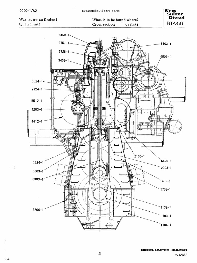 Sulzer 6RTA 48T General Drawing | PDF