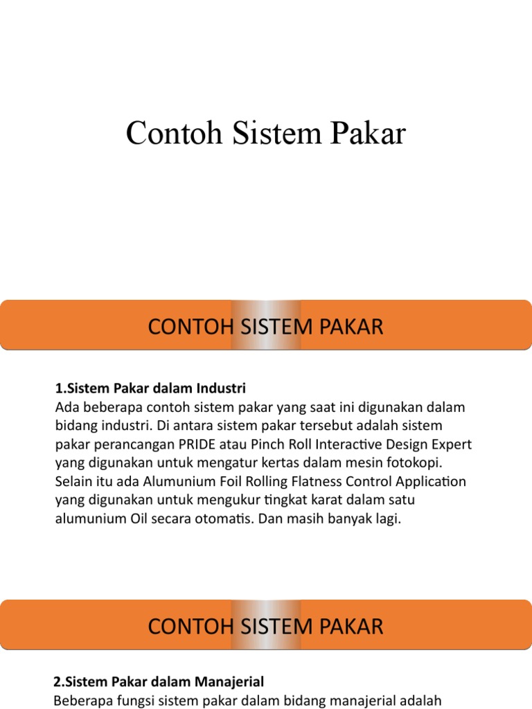 Contoh Aplikasi Sistem Pakar di Berbagai Bidang | PDF