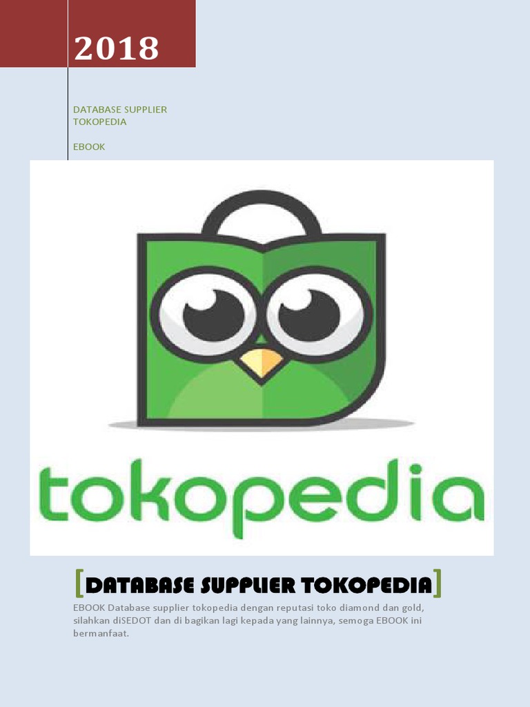 Database Supplier Tokopedia | PDF