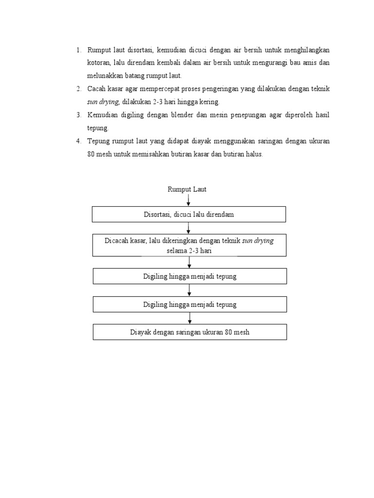 Cara Buat Tepung Rumput Laut | PDF