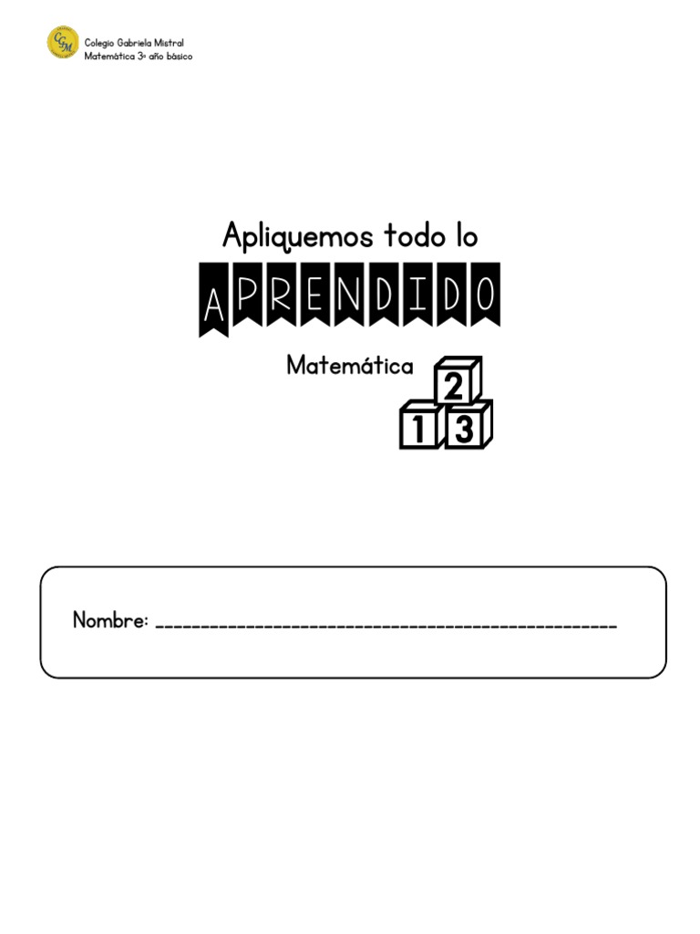 Matemáticas para 3º Básico | PDF | Notación | Vocabulario