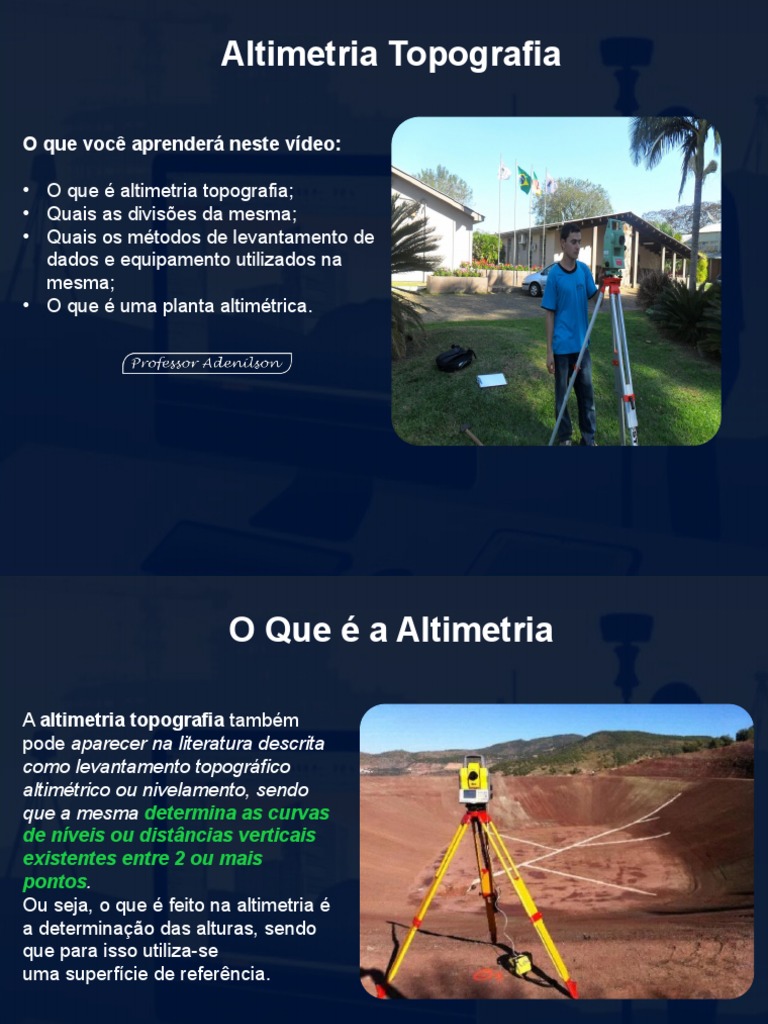 Altimetria Topografia: o Que É e Quais Suas Etapas? | PDF