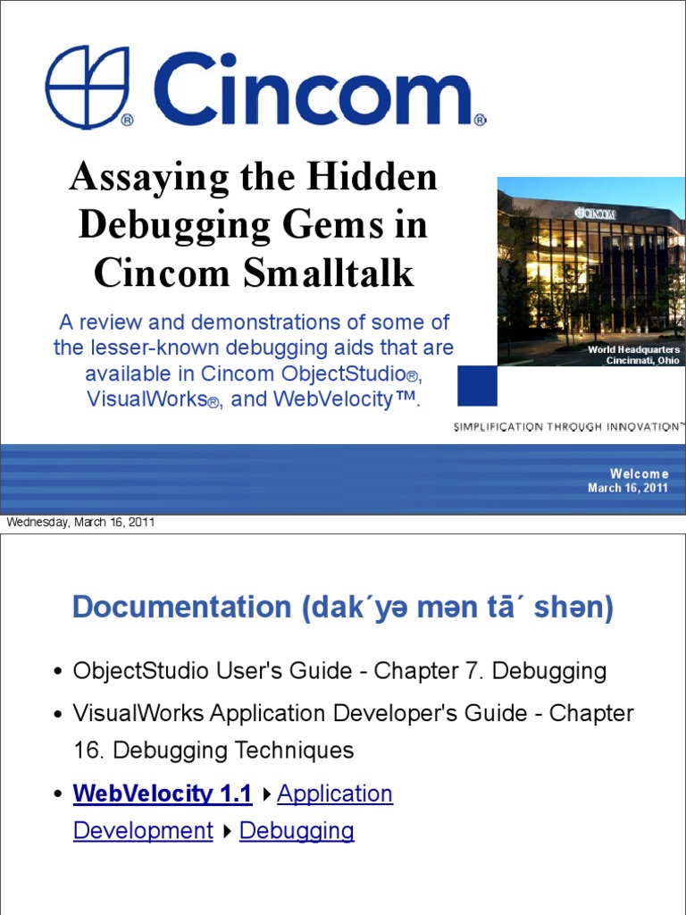 Assaying The Hidden Debugging Gems in Cincom Smalltalk - James Savidge | PDF | Debugging ...
