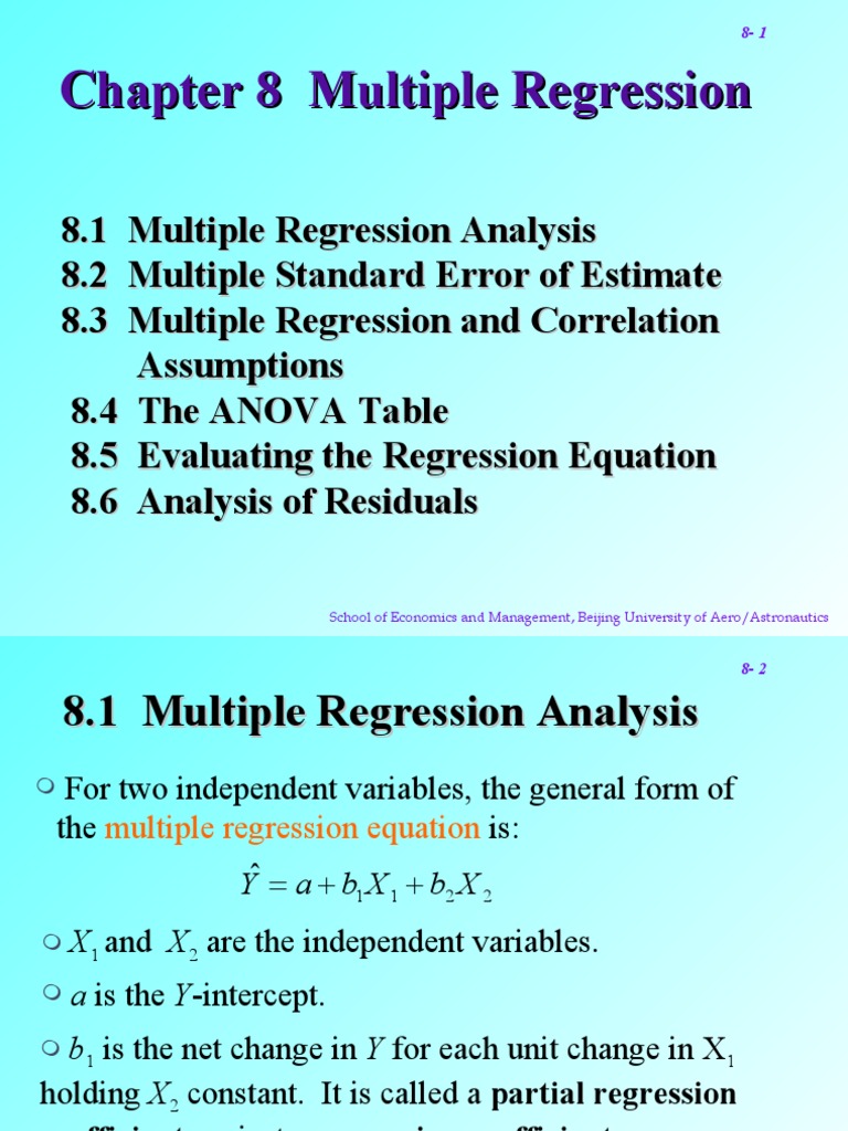 Chapter 8 Multiple Regression | PDF | Correlation And Dependence ...