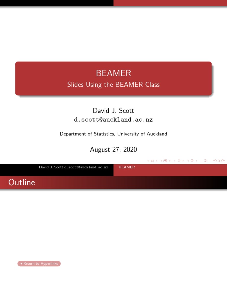 An Introduction To Creating Slides With The Beamer Document Class Pdf