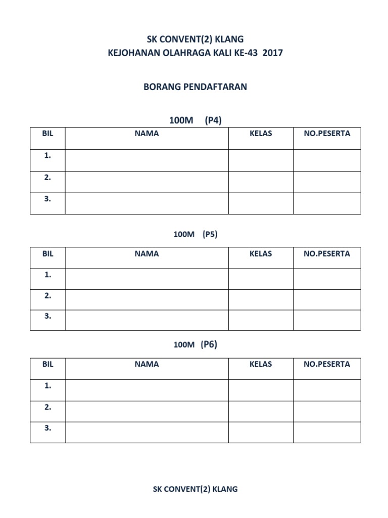Borang Pemenang Akhir Balapan | PDF