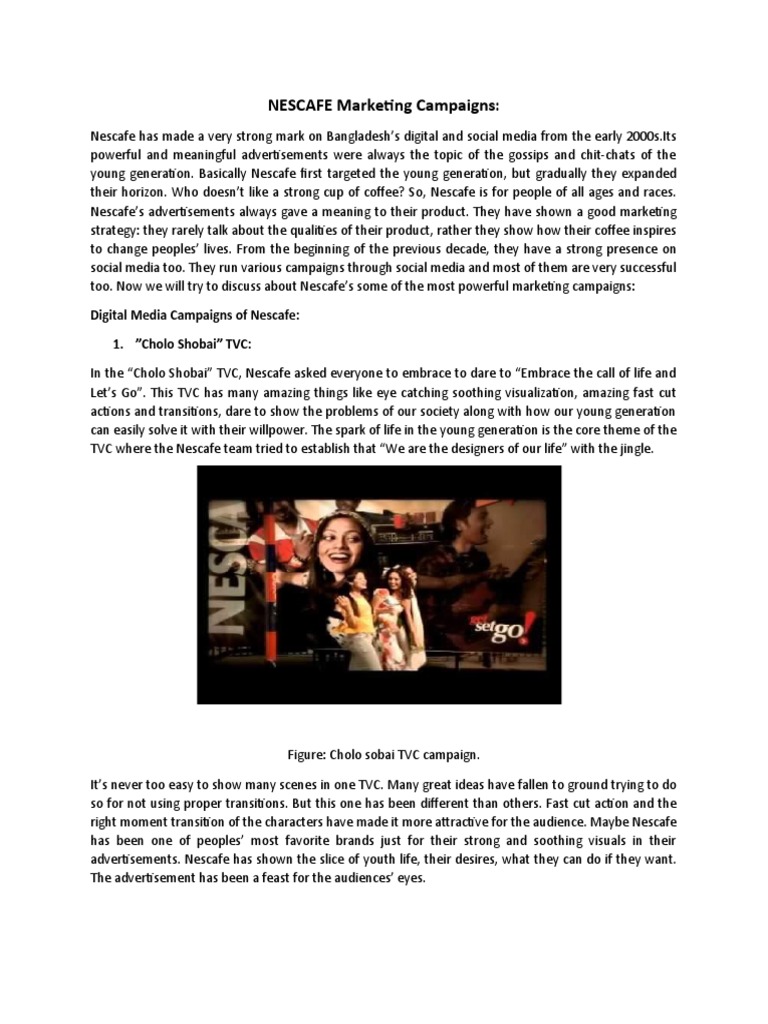 Nescafe S Impactful Marketing Campaigns Pdf Brand Social Media