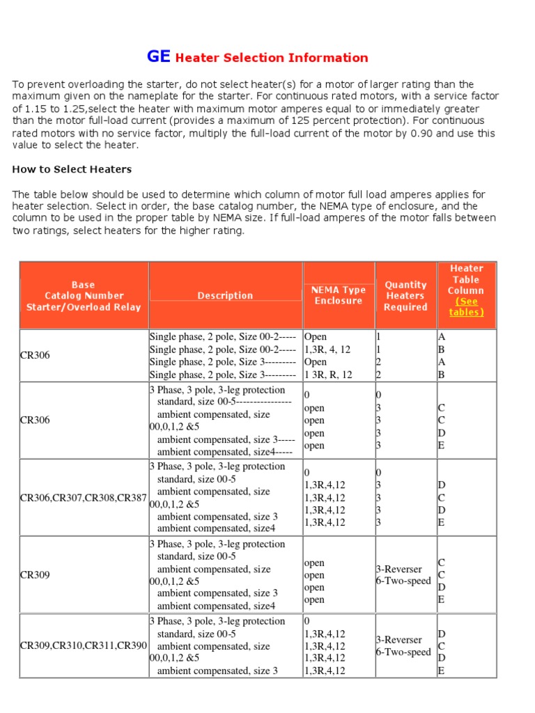 Heater Selection Information: How To Select Heaters | PDF | Relay ...