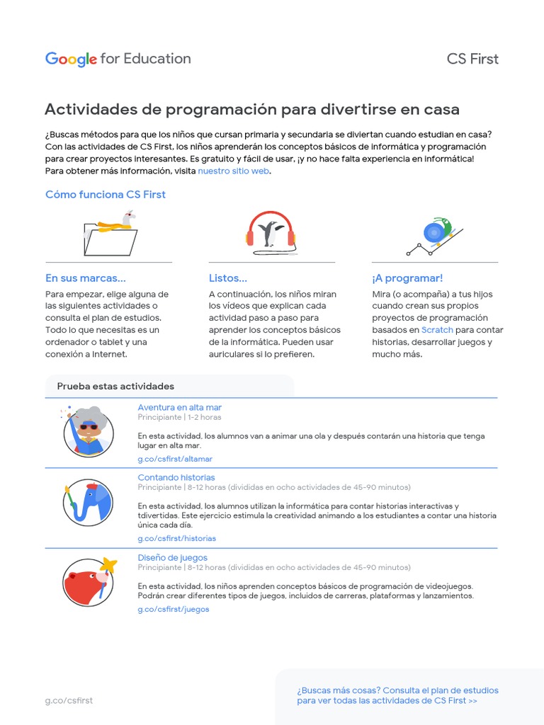 CS First For Parents and Guardians - Spanish (SP) | PDF | Scratch ...