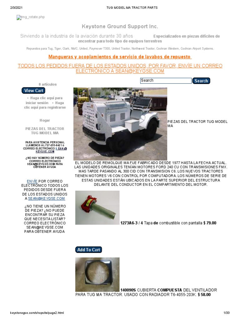 Tug Model Ma Tractor Parts | PDF | Tractor | Máquinas