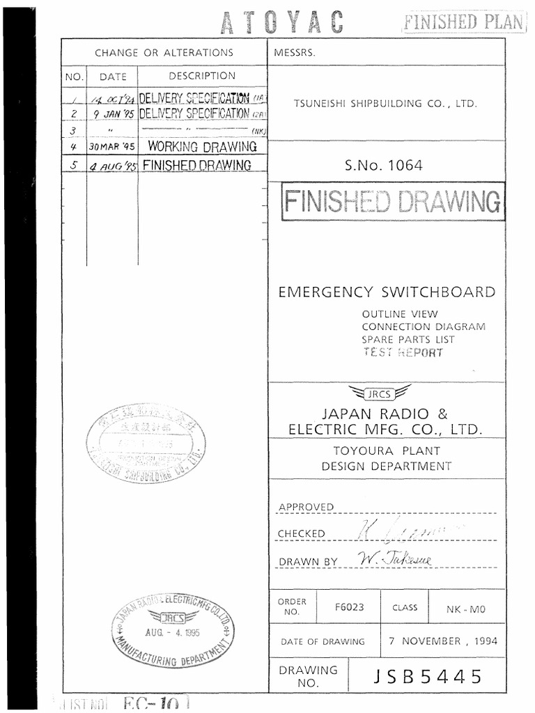 Ec-10 Emergency Switchboard (Incl Test Report) | PDF | Relay | Switch