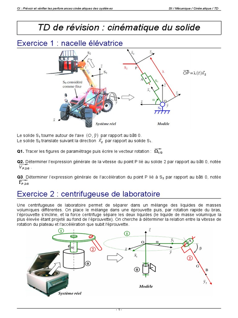 TD Révision Cinematique Du Solide | PDF | Mouvement de rotation | Accélération