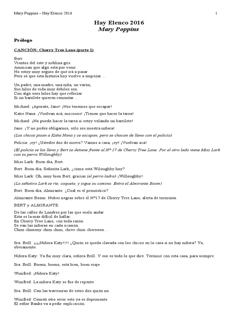 Mary Poppins Libreto Completo-1 | PDF