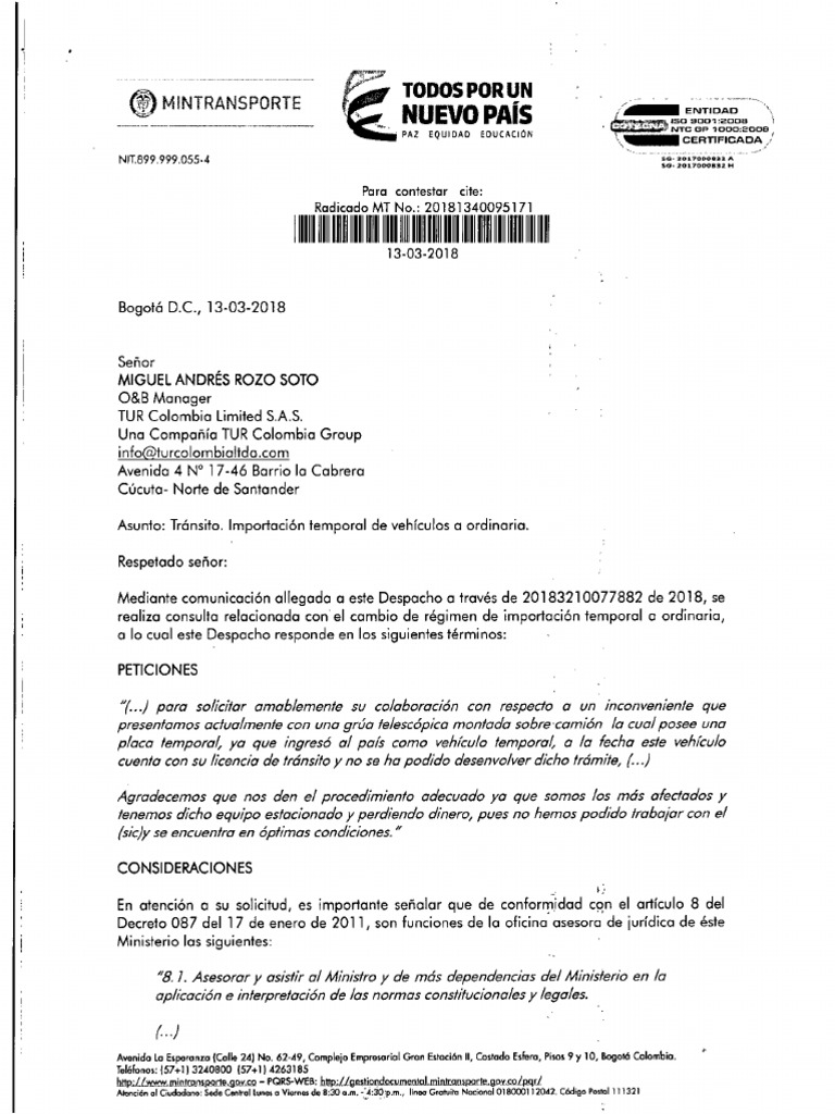 Vehiculos de Importacion Temporal A Definitiva | PDF