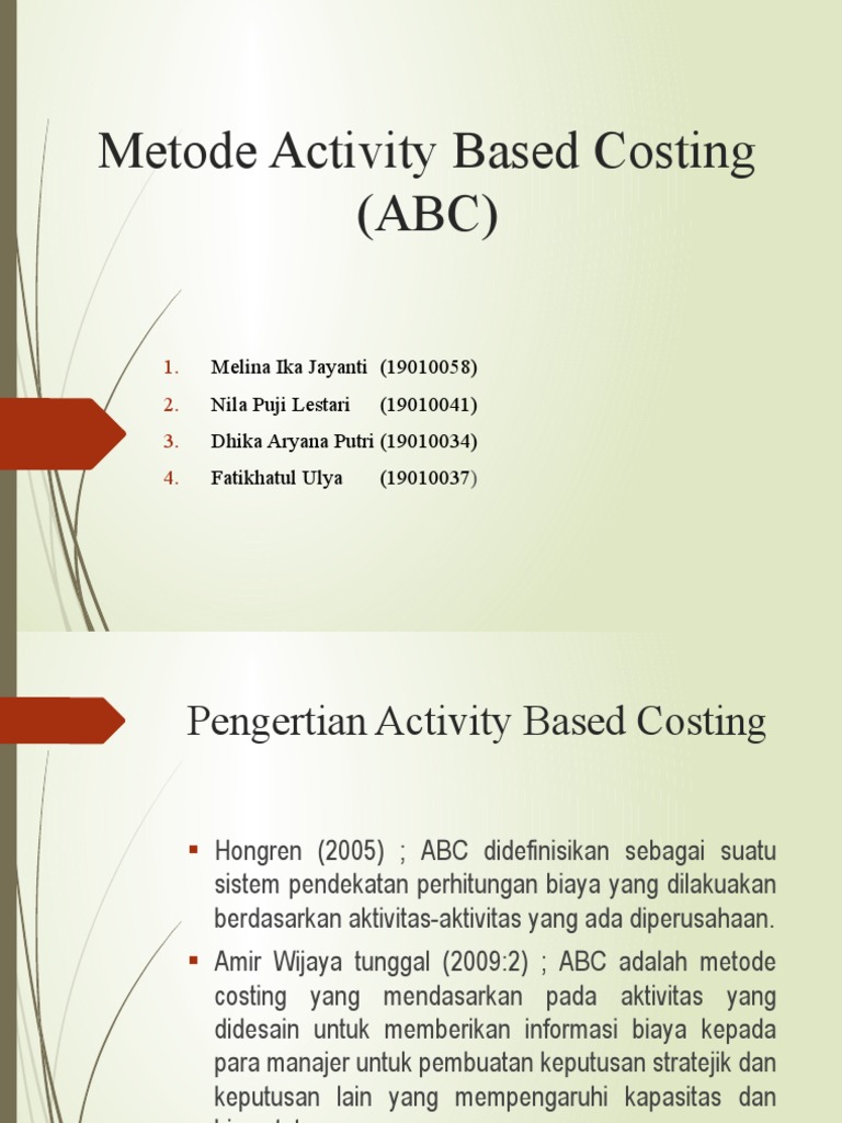 Presentasi Metode ABC | PDF