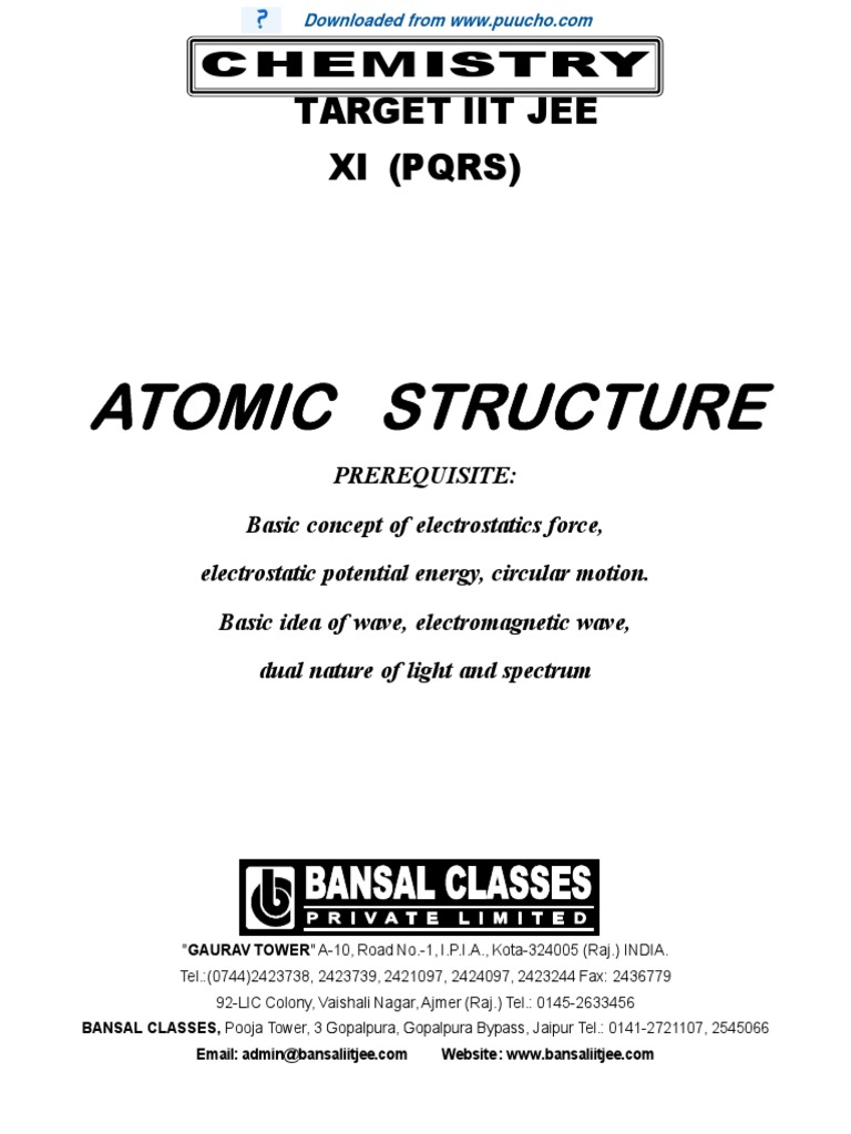 Atomic Structure Essentials | PDF | Atomic Orbital | Electron