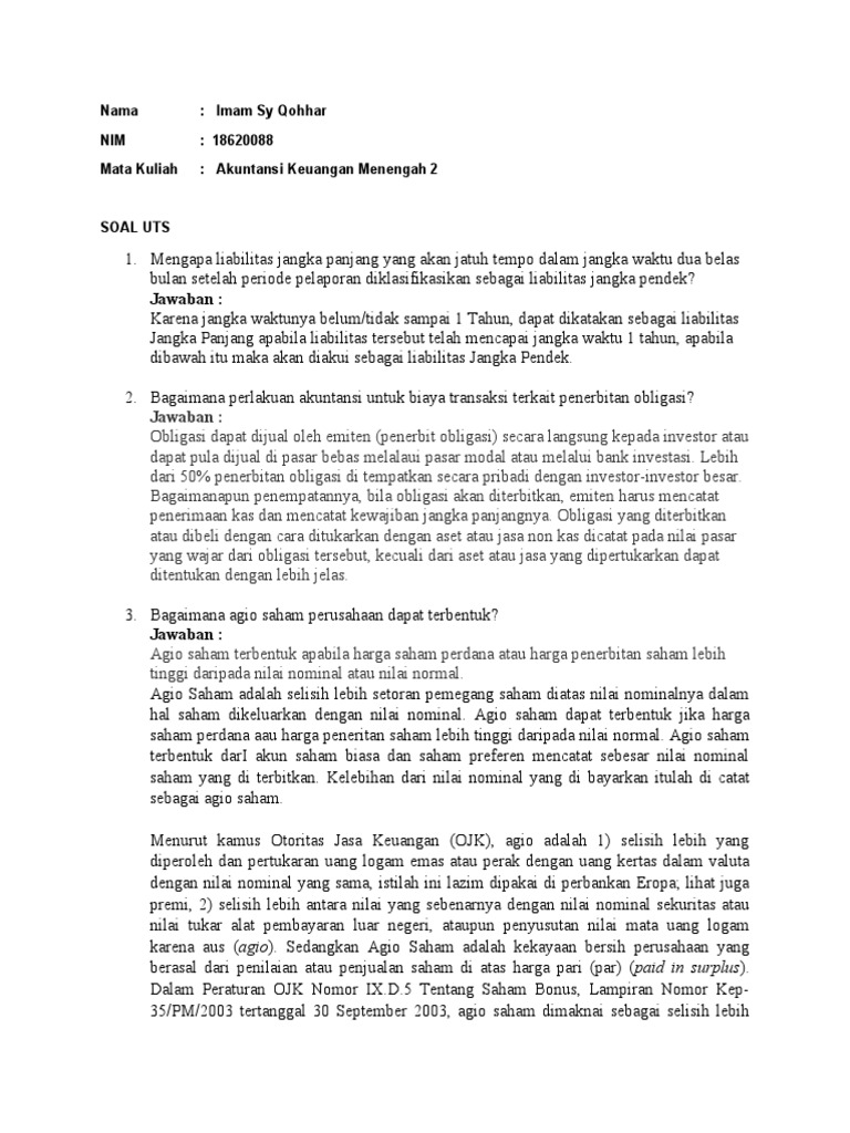 Soal UTS AKM 2 | PDF