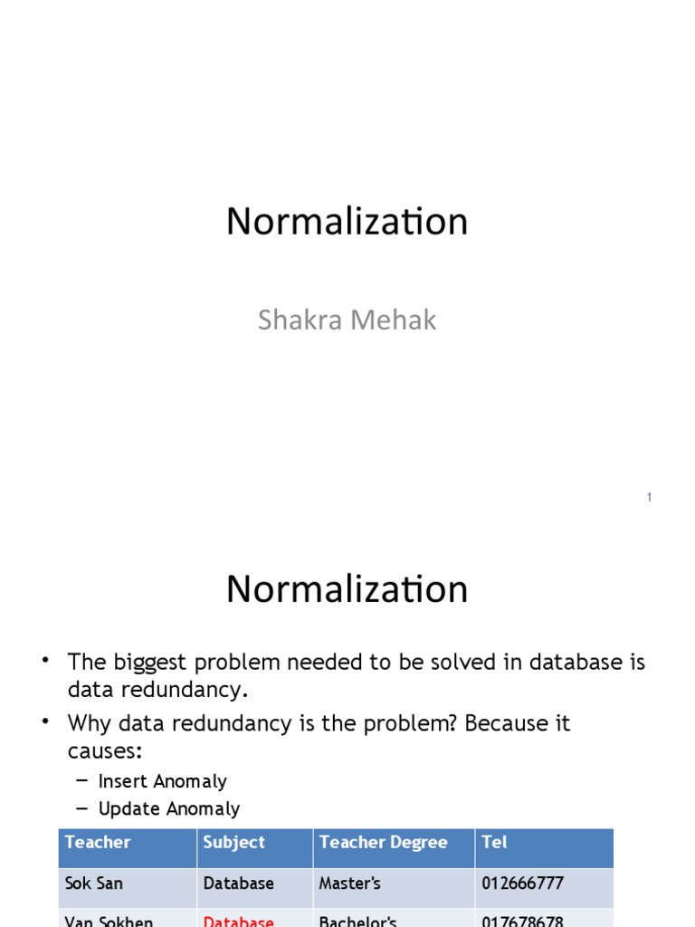DB Normalization | PDF | Information Technology Management | Data ...