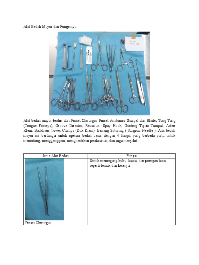 Alat Bedah Mayor Dan Fungsinya | PDF