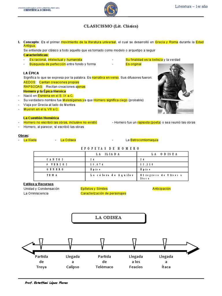II - BIM 2. Clasicismo - 1er Año | PDF | Odiseo | Odisea