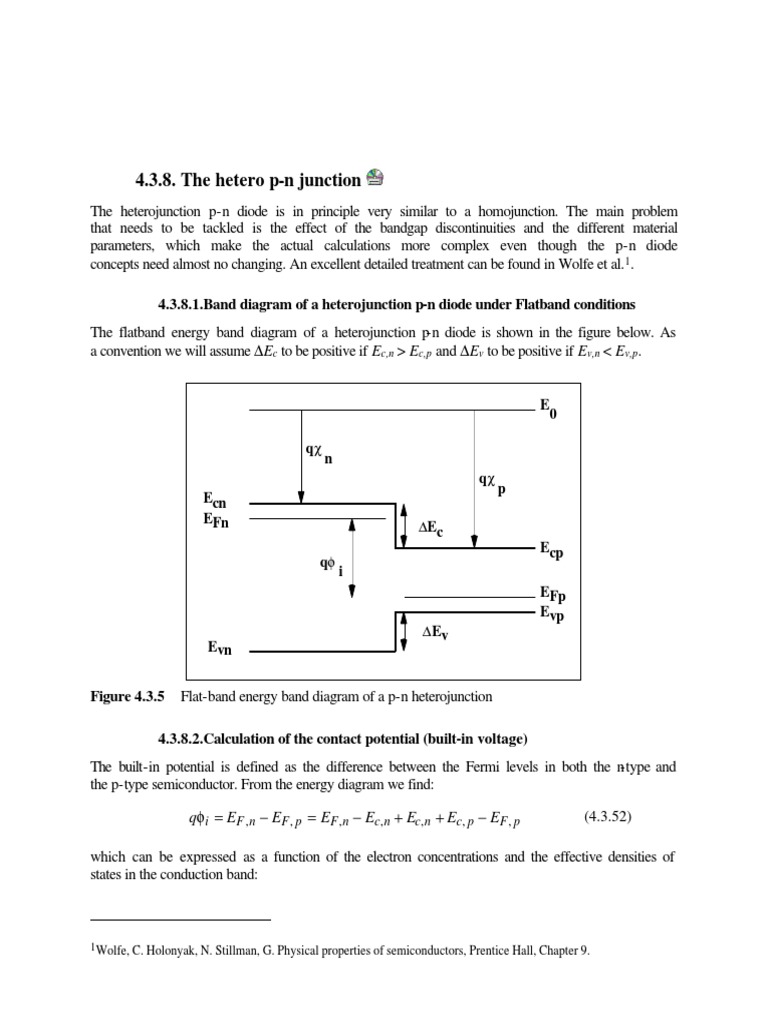 4.3.8. The Hetero P-N Junction: 4.3.8.1.band Diagram of A ...