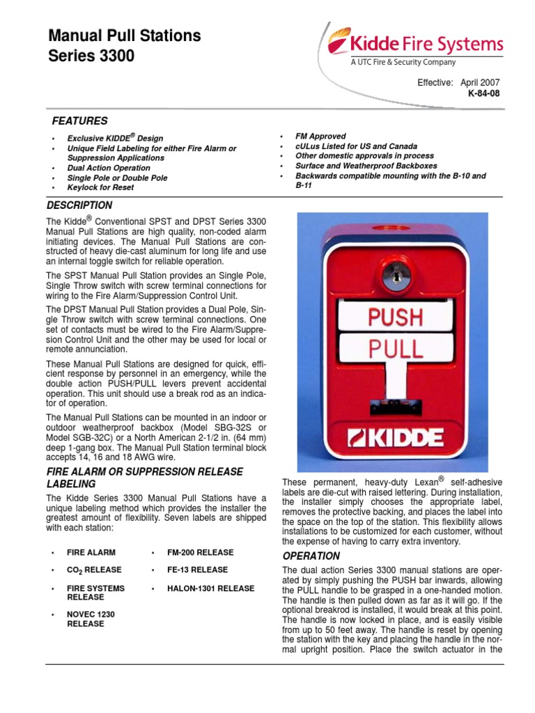 Kidde Fire Suppression Devices | PDF | Switch | Electrical Wiring
