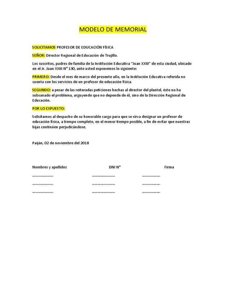 Modelo de Memorial | PDF