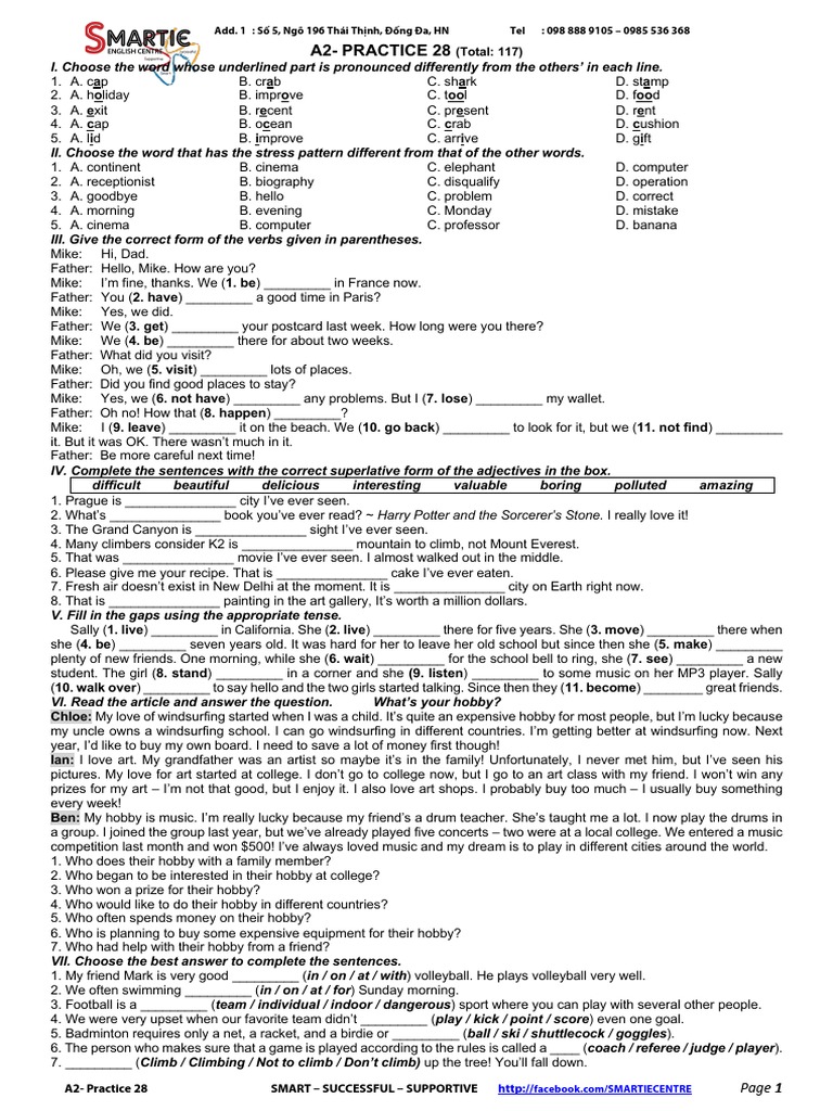 A2 Practice 28 Pdf