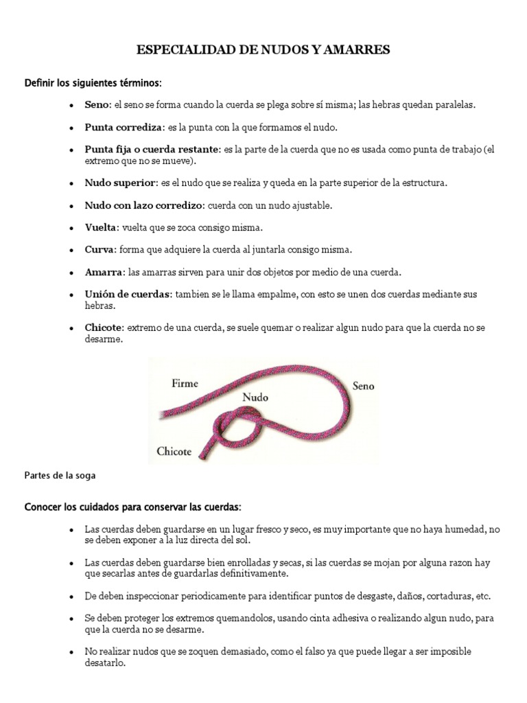Especialidad de Nudos y Amarras Completa | PDF | Cuerda | Nudo