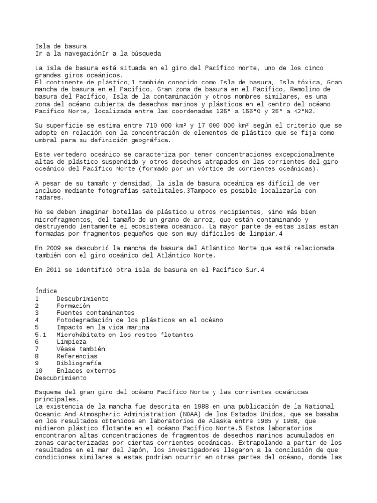 Isla de La Basura | PDF | Oceanografía | Ecologia Acuatica