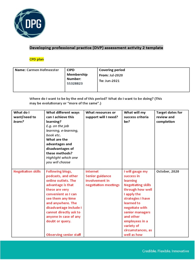 CPD Assessment Methods for HR Skills | PDF | Expert | Internet