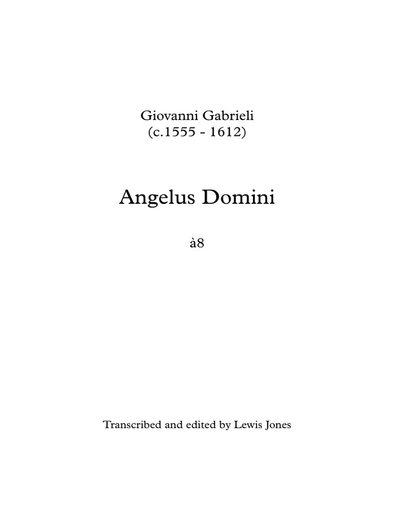 18 Angelus Domini A8 - Full Score | PDF | Catholic Liturgy | Notation