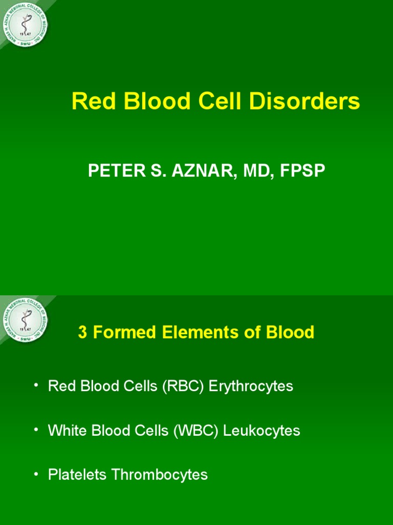 Red Blood Cell Disorders | PDF | Anemia | Hemoglobin
