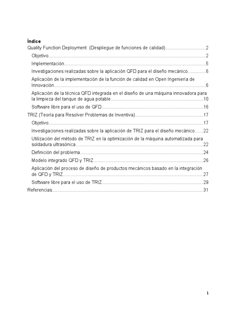 QFD - Triz | PDF | Calidad (comercial) | Diseño