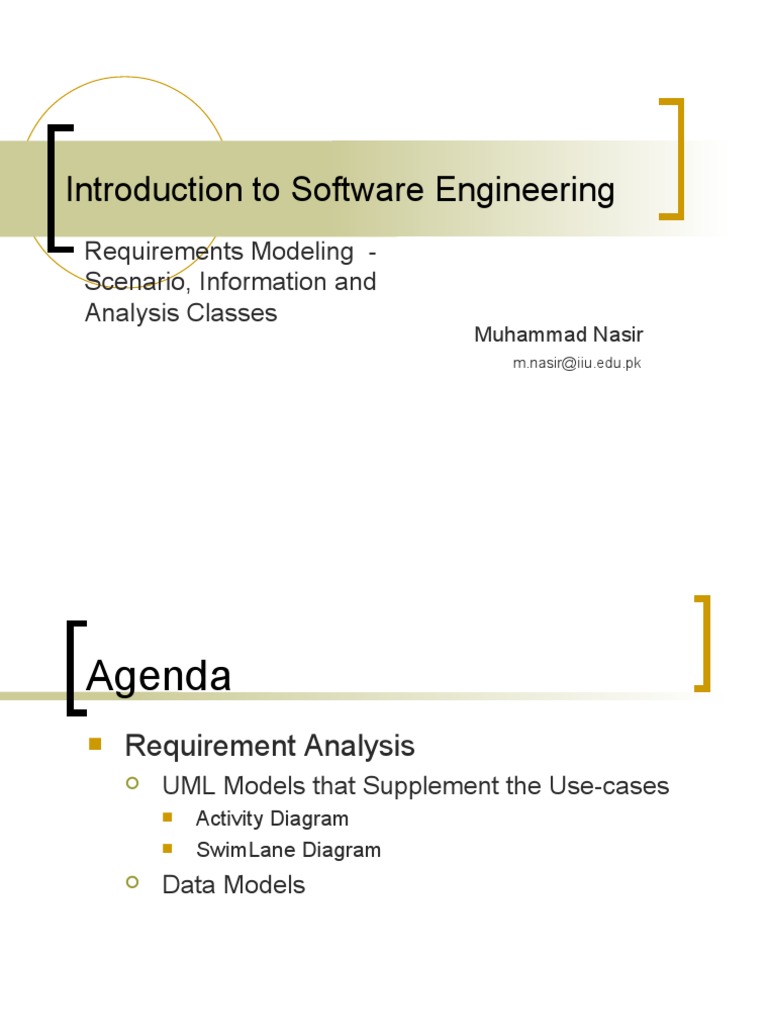 Lecture 13 - Requirements Modeling - Scenario, Information and Analysis ...