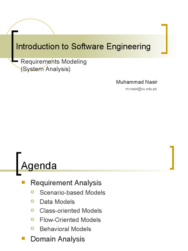 Introduction To Software Engineering Requirements Modeling System Analysis Pdf Conceptual 