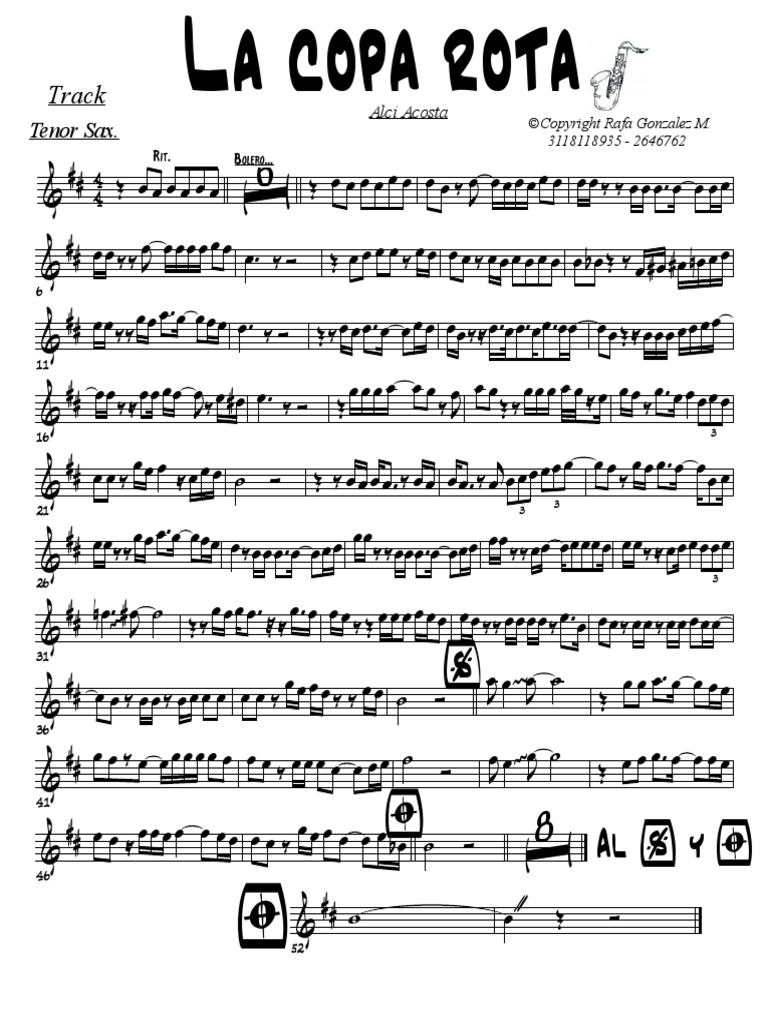 La Copa Rota..alci Acosta..sax Tenor | PDF