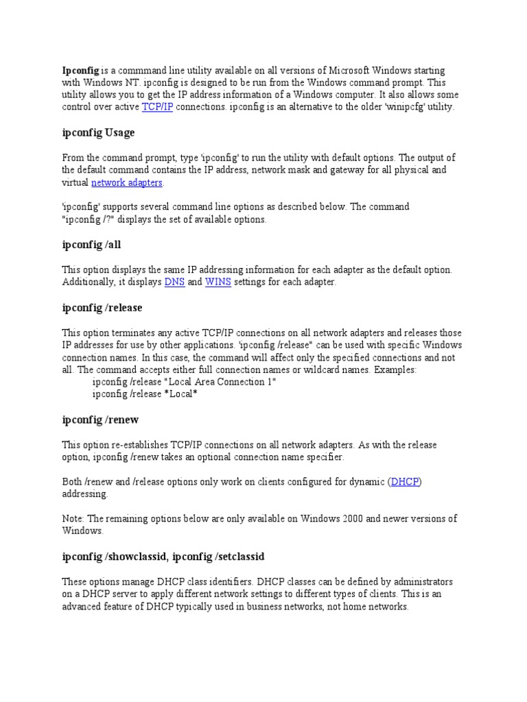 IPCONFIG | Download Free PDF | Domain Name System | Ip Address