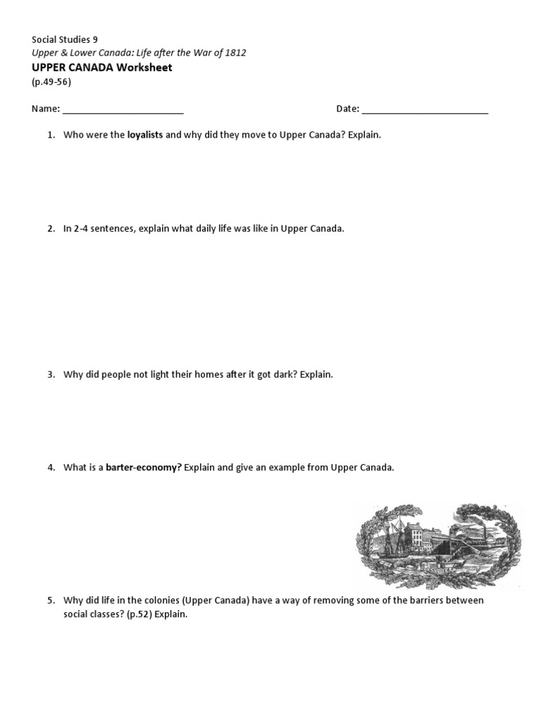 Social Studies 9 - Life in Upper & Lower Canada After 1812 | PDF