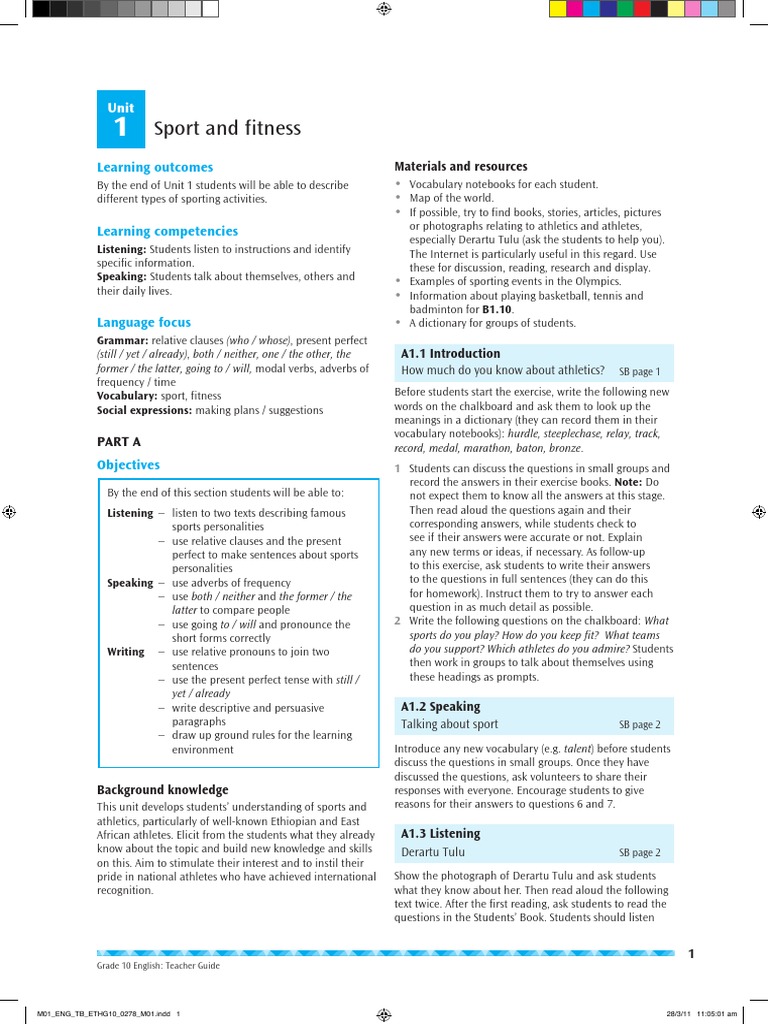 Sport and Fitness: Learning Outcomes | PDF | Track And Field | Question