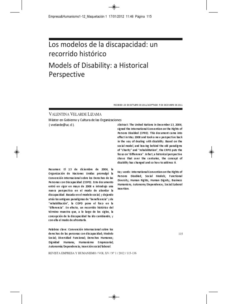 Modelos de Discapacidad en la Historia | PDF | Invalidez | Trabajo Social